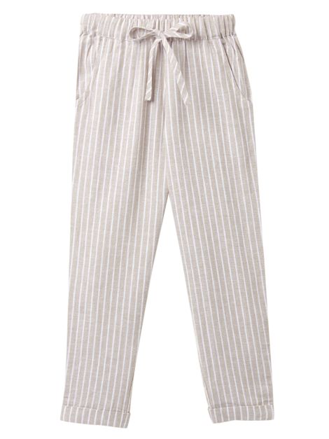 Buy Girls Linen Blend Khaki Striped Trouser Online at 46% OFF | Cub McPaws
